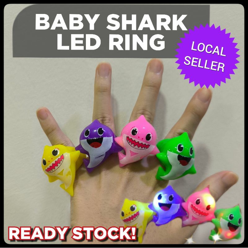 🔥 Baby Shark LED Light Ring Pinkfong Baby Shark Toys for Kids Mainan ...