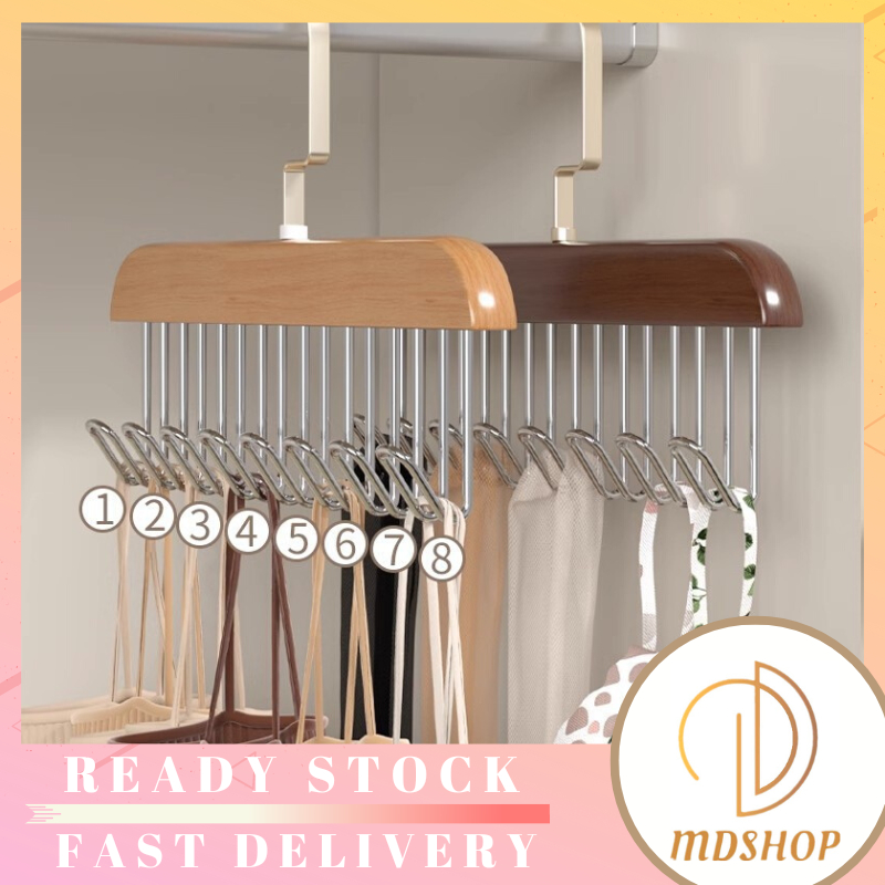 Wooden Sling Hanger Multifunctional Underwear Vest Storage Hooks Drying ...
