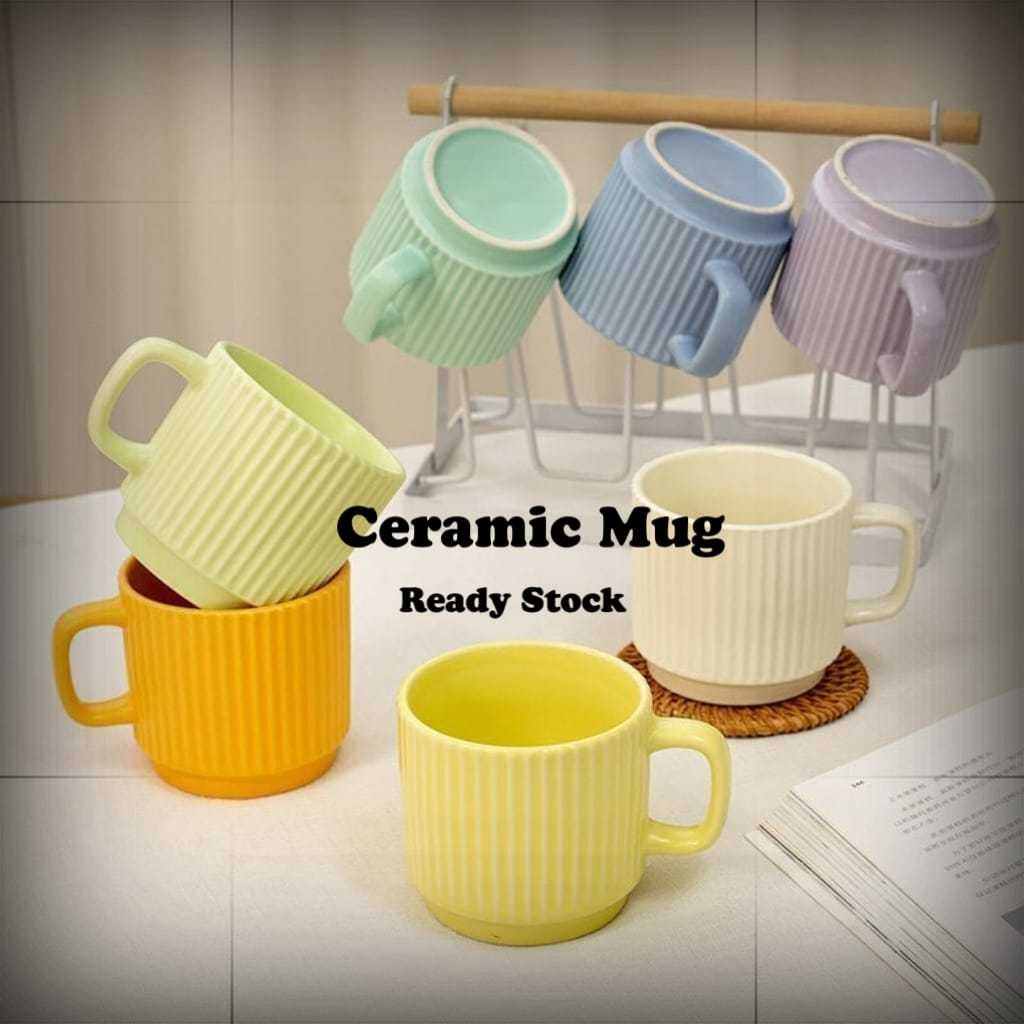 Macaroon Ceramic Cup Set /Coffee Cup With Lid/ Tea Cup Mug/ Milk Cup ...