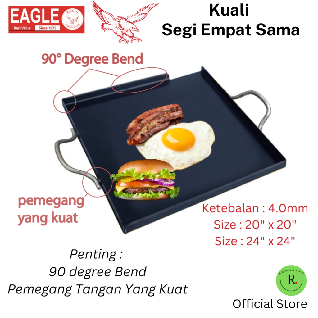 [Segi Empat Sama]Besar EAGLE Square Hot Plate Pan Kuali Segi Empat ...