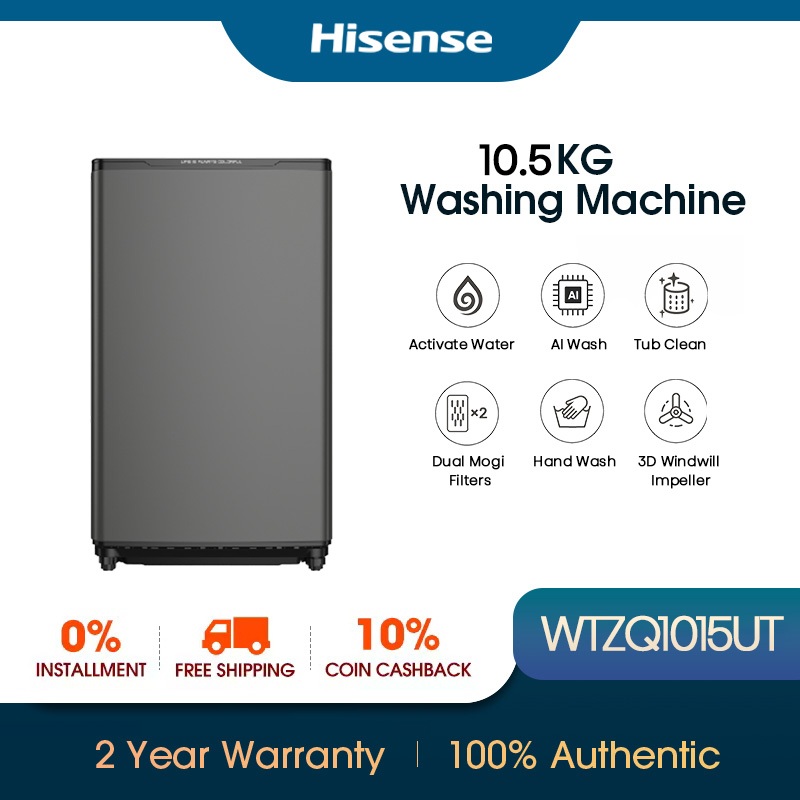 [FREE Installation] Hisense 10.5kg Top Load Washing Machine/ Activate ...