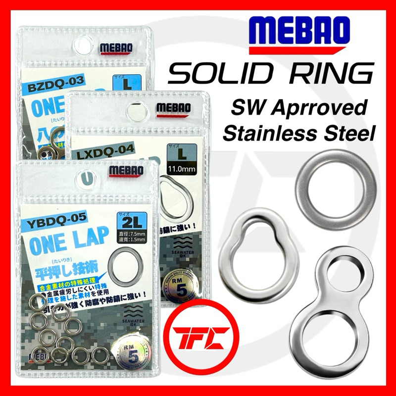 MEBAO Stainless Steel Split Ring Solid Ring Pear Ring 8 Ring Saltwater SW Jigging Assist Fishing ...