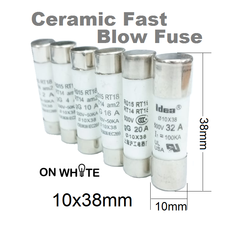 CARTRIDGE FUSE 2A-32A 10X38MM Ceramic Fast Blow Fuse Link 500V2A/4A/10A ...