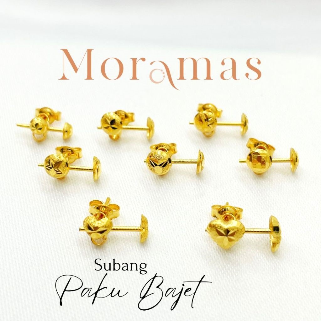 Moramas Stud Earrings 916 Gold/ Subang Paku Emas 916/ 耳钉916金 #Anting [1 ...