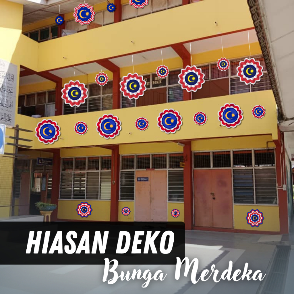 SALES Dekorasi Hari Merdeka Hari Kebangsaan Malaysia Bunga Raya Tampal ...