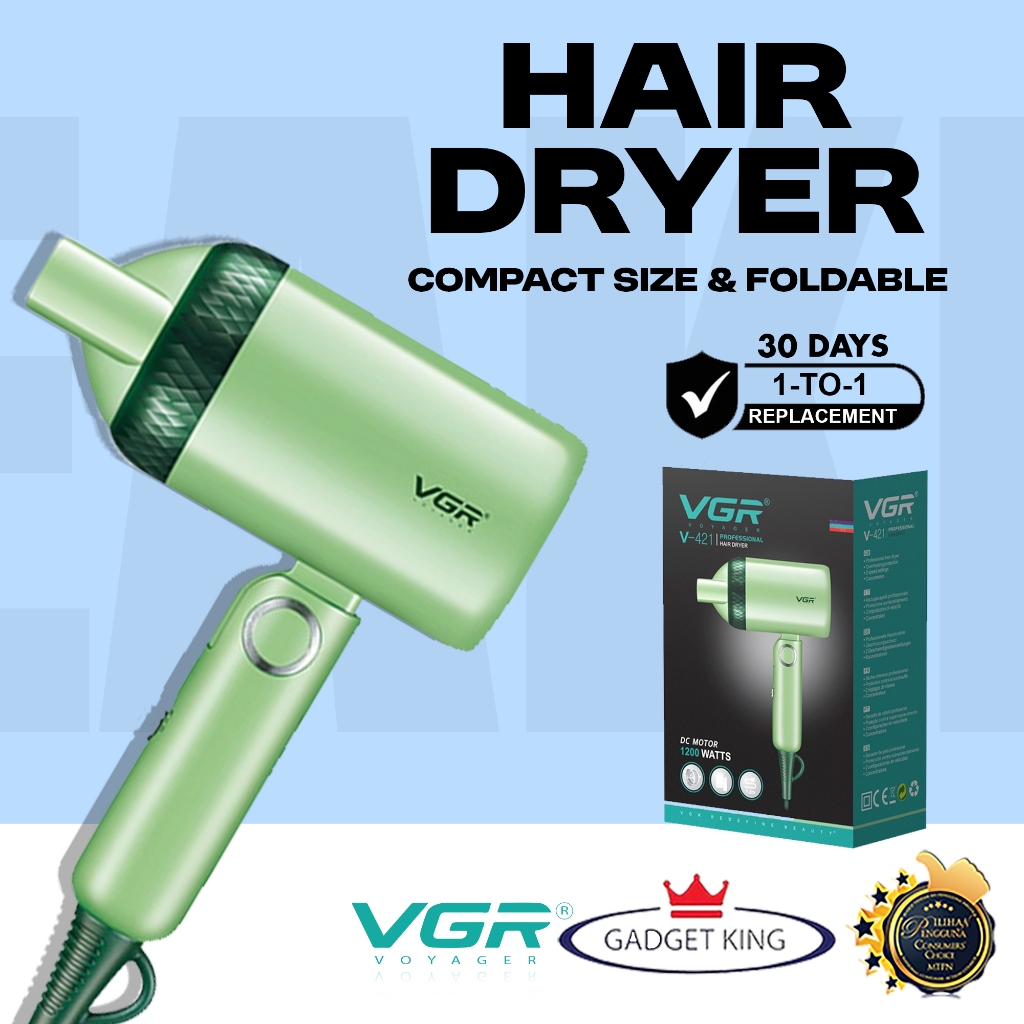 VGR V-421 Original Hair Dryer Portable Folding Hair Dryer 1200W Hair Dryer Travel Tools ...