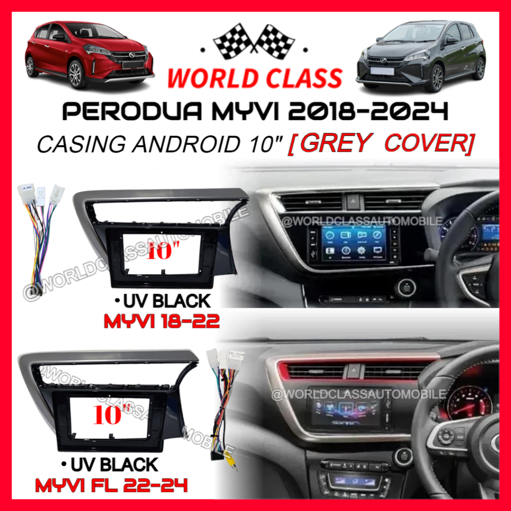 PERODUA MYVI 2018-2024 10" ANDROID CASING (FREE PLUG & PLAY CABLE ...