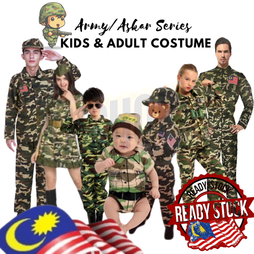 Askar Costume Pretend Play Soldier Cosplay Army Occupation Kids & Adult ...