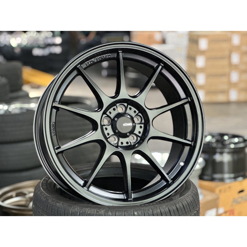 NEW 18X8.5J Konig Dekagram Rim (set of 4) Matte Black 5X100 for Corolla ...