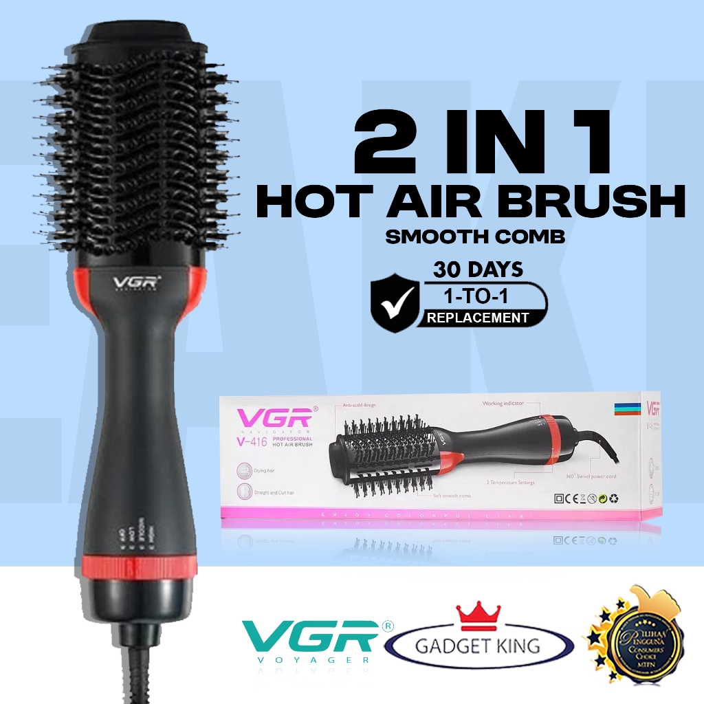 VGR V-416 Personal Care 2 In 1 Hot Air Brush Smooth Comb VGR V416 ...