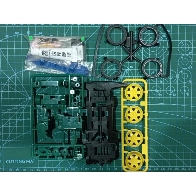 Super 1 Chassis Rz Mini 4wd+Gear Set+Rim&Tayar | Shopee Malaysia
