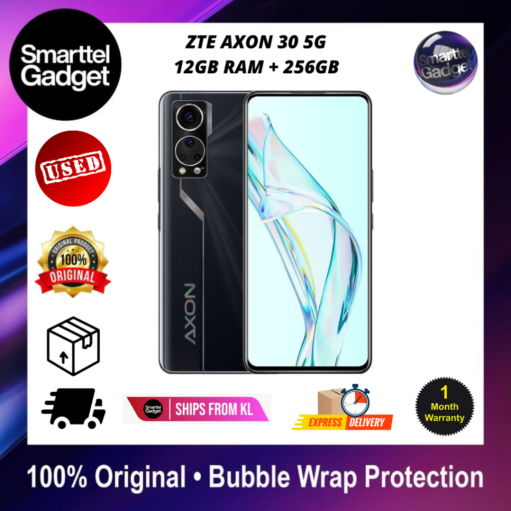 ORIGINAL USED UNIT ZTE AXON 30 5G 12GB RAM + 256GB | 1 MONTH WARRANTY | Shopee Malaysia