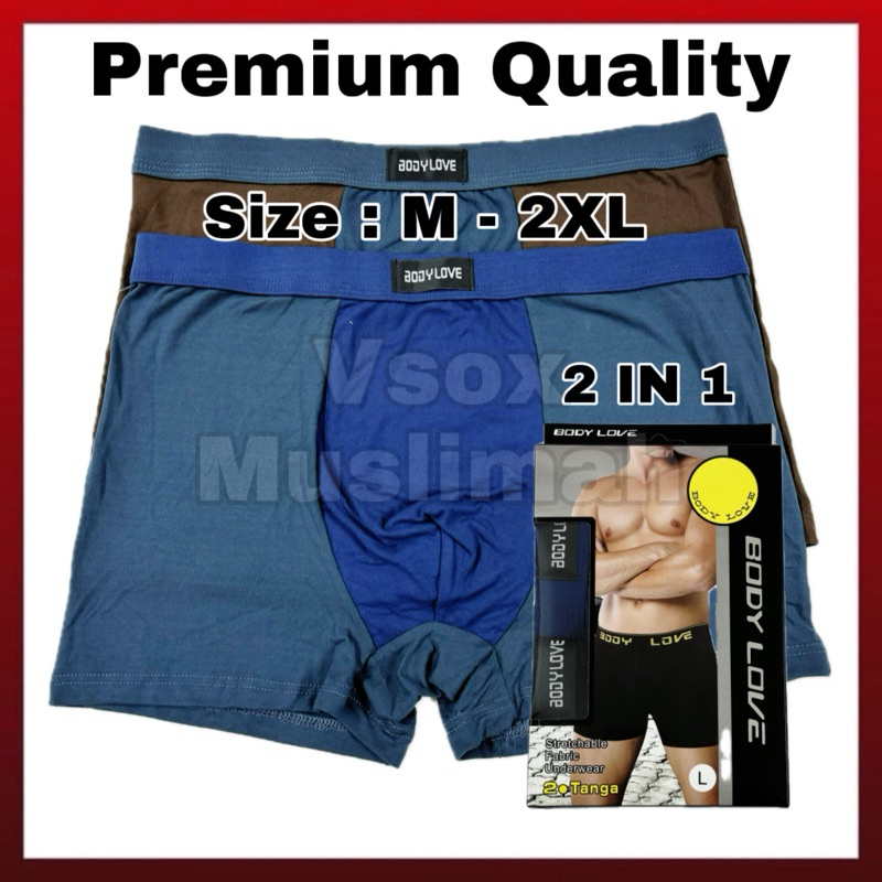 [Ready stock] Body Love Men boxer 2 pcs In 1 box (M-2XL) | Shopee Malaysia