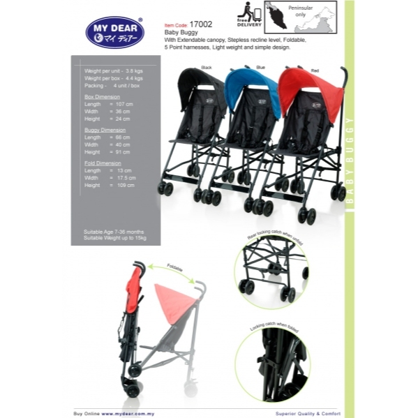 My Dear Baby Umbrella Baby Buggy with One Handed Liable, Light Weight ...