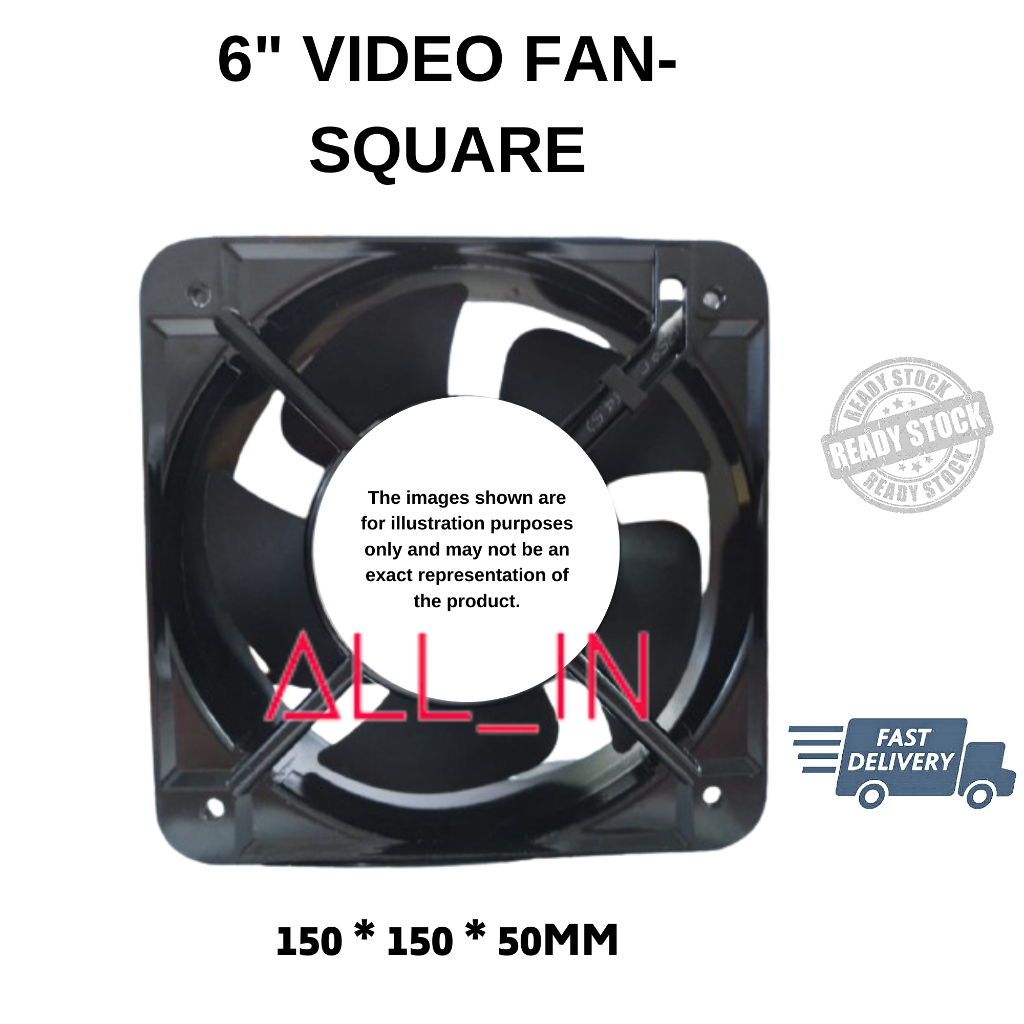 6” Video Fan AC230V 50/60hz 0.22A 38W 50mm Video Fan Square With Ball ...