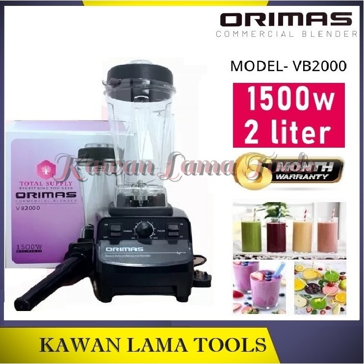 ORIGINAL ORIMAS Commercial Heavy Duty Blender 2 LITRE Wet or Dry Blends ...
