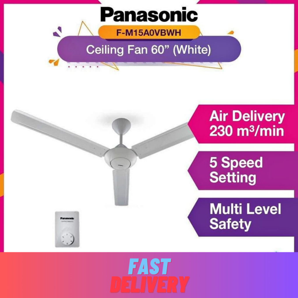 Panasonic 3 Blades 5 Speed Ceiling Fan (60") F-M15A0VBHH/F-M15A0VBWH ...