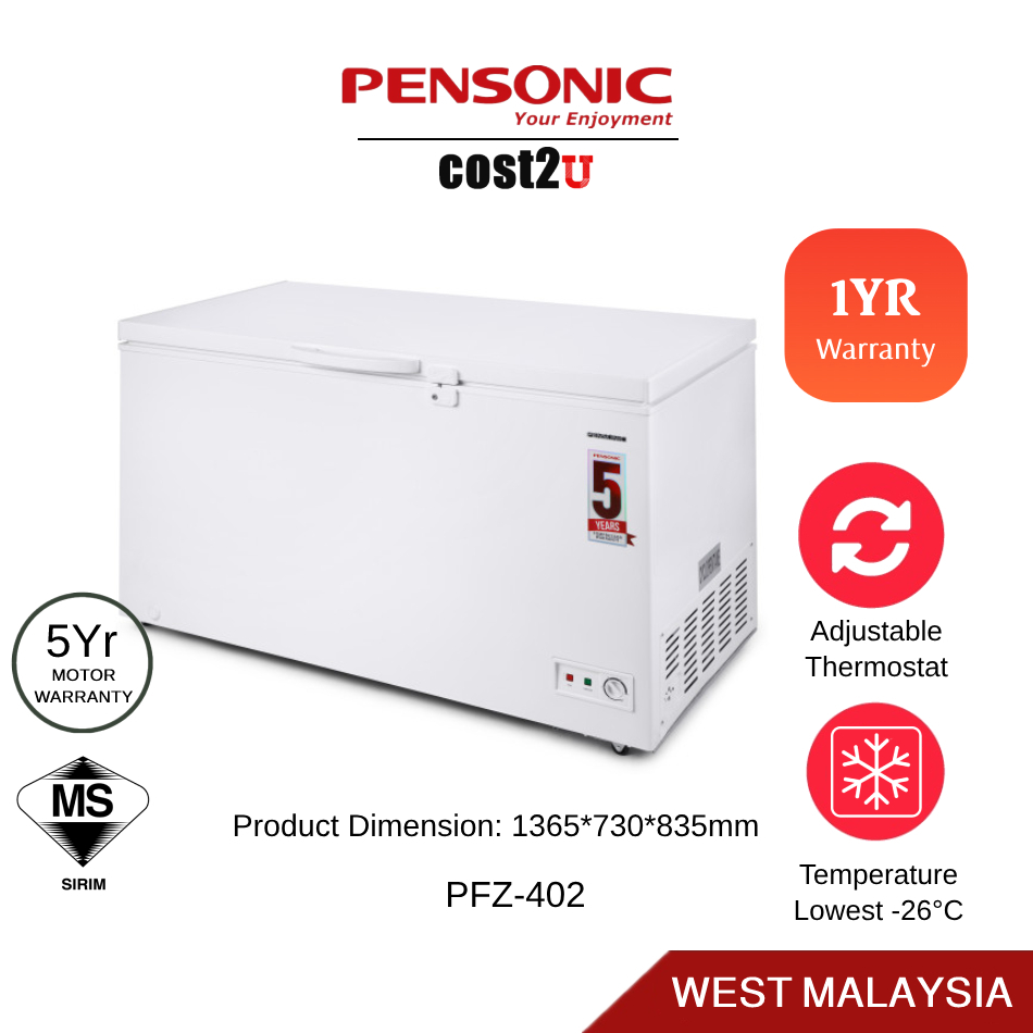 Pensonic 400L Chest Freezer | PFZ-402 (Frozen Food Pembeku Dada Upright ...