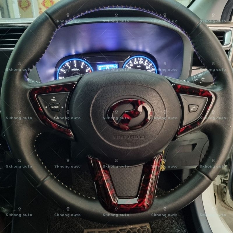 Perodua myvi 2018-2021 carbon fiber steering wheel frame cover garnish ...