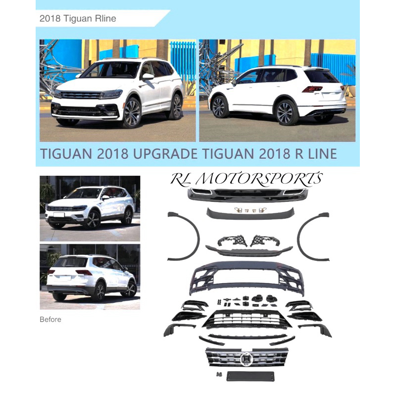 Volkswagen Tiguan 2017 2018 2019 R line front bumper grill grille ...