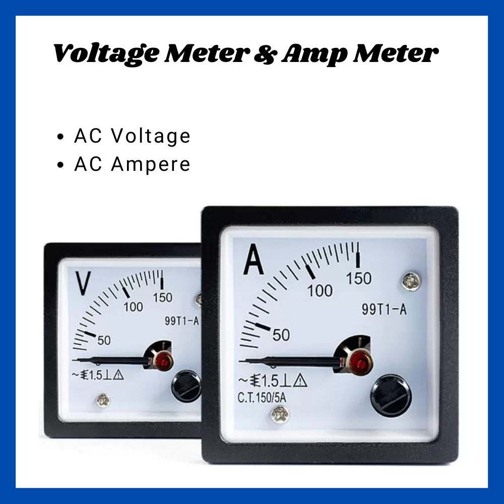 Analog Volt Meter & Amp Meter 48*48mm 99T1 Series Amp Meter 99T1-A (5A ...