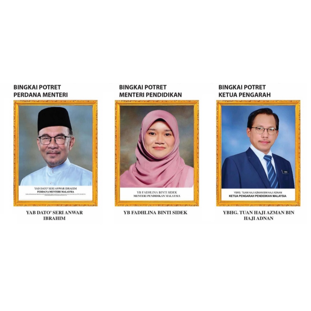 BINGKAI POTRET PERDANA MENTERI & MENTERI & PENGARAH PENDIDIKAN | Shopee ...