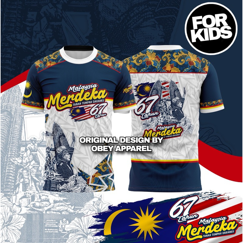 Baju Merdeka Kanak-Kanak 2024 Sublimation Tshirt • Baju Merdeka 31 Ogos 1957 • Baju Merdeka ke ...