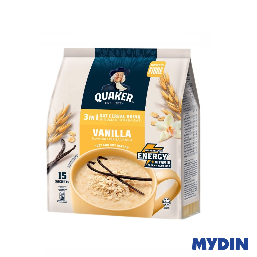 Quaker 3 in 1 Oat Cereal Drink Vanilla (15's x 28g) | Shopee Malaysia