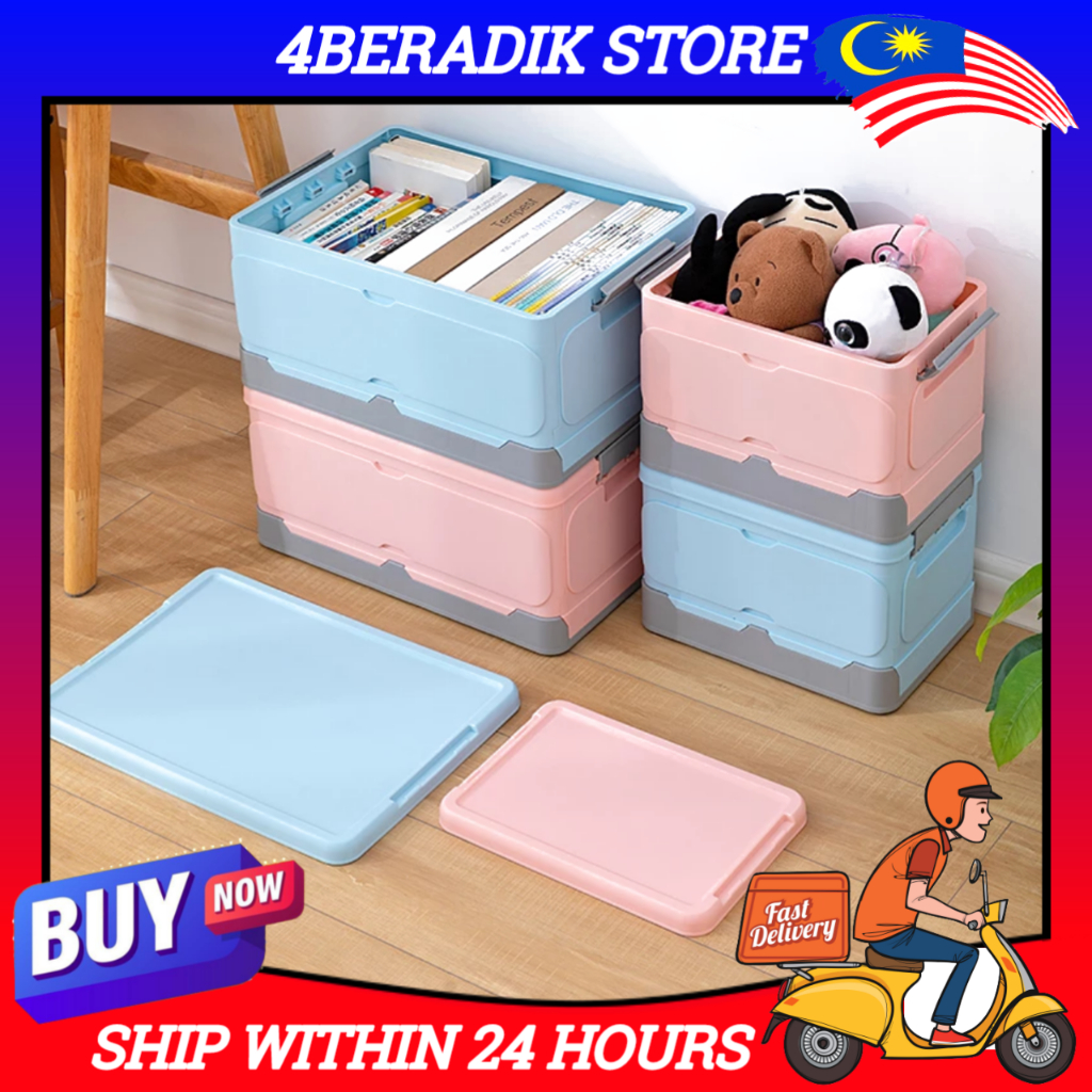 Durable Collapsible Box Plastic Stackable Foldable Storage Box With Lid ...