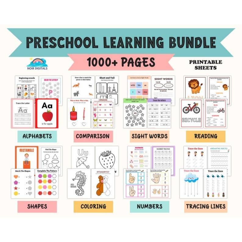 [PDF] 1000+ Pages Preschool & Kindergarten Bundle Worksheets | Alphabet ...
