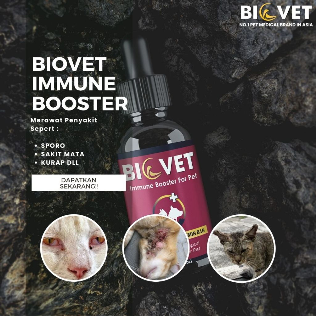 Biovet Merah Biovet Immune Booster 10ml Botol Merah Vitamin Kucing ...