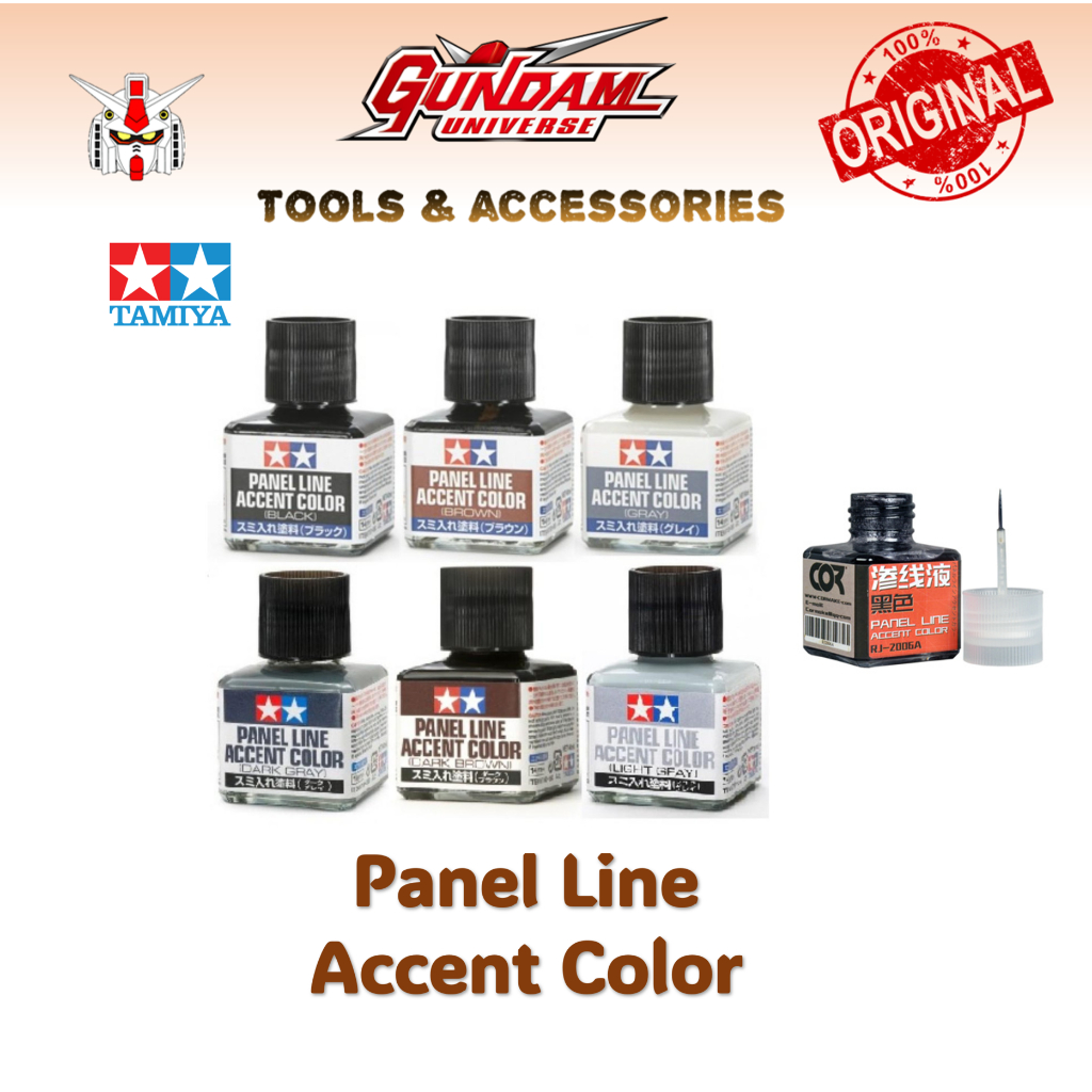 Tamiya Panel Line Cormake Panel Line Accent Color 40ml Black Gray Brown ...