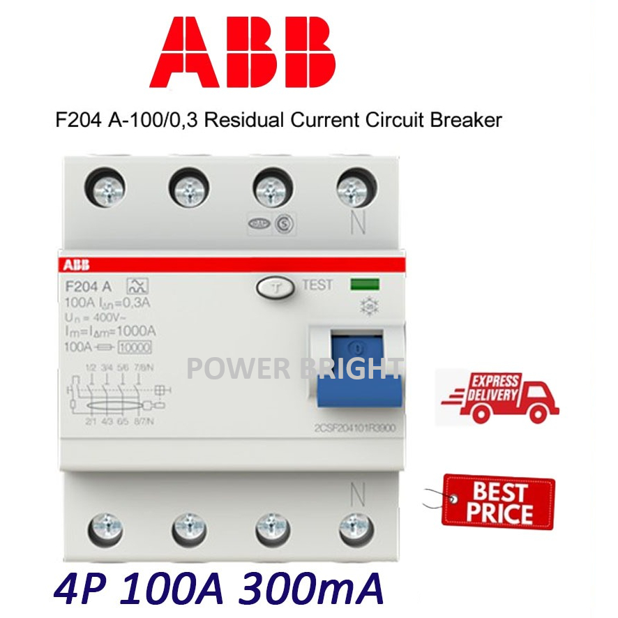 ABB F204 4 POLE ELCB 100A [0.3] | Shopee Malaysia