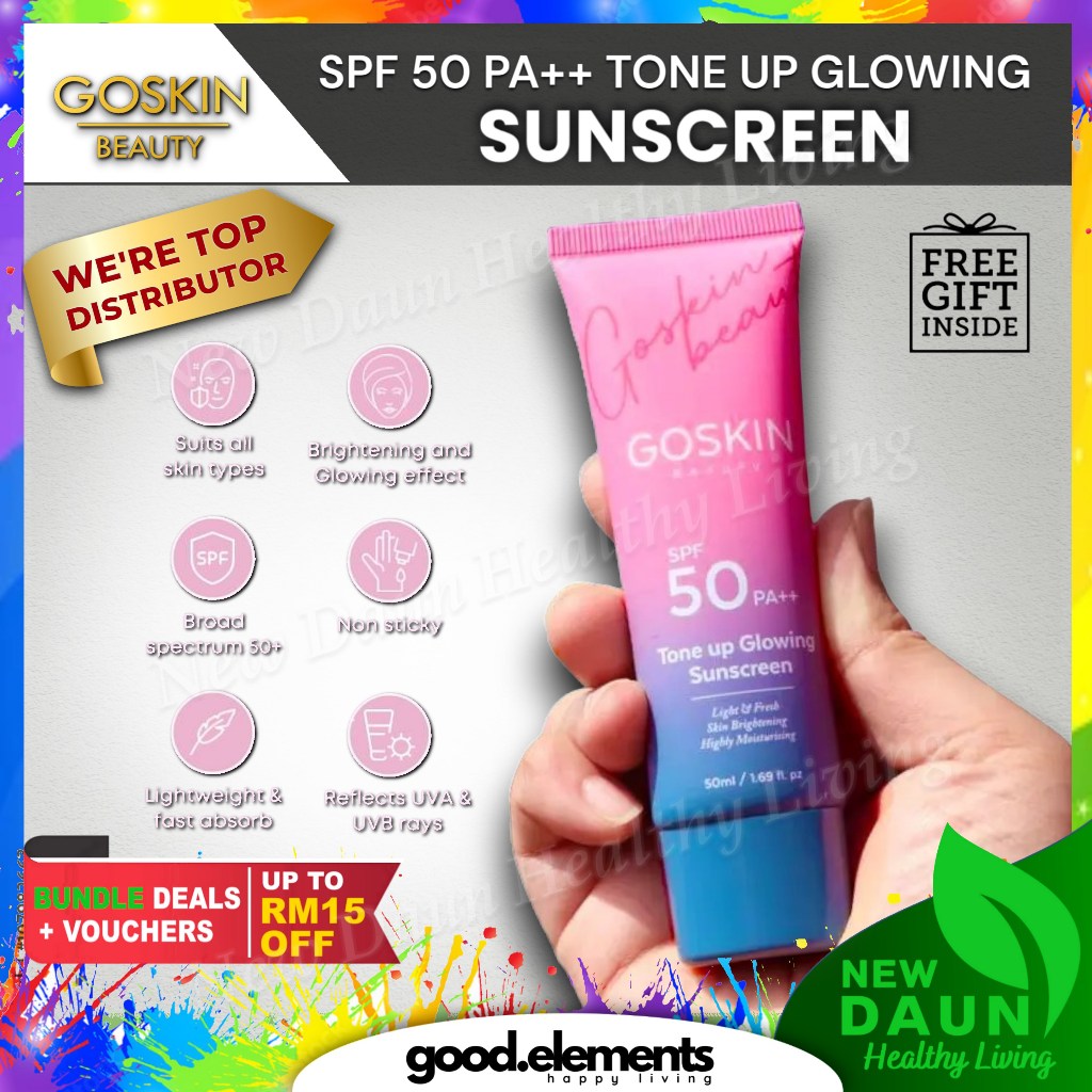 [100% ORIGINAL] GOSKIN TONE UP GLOWING SUNSCREEN Go Skin HQ SPF 50 ...