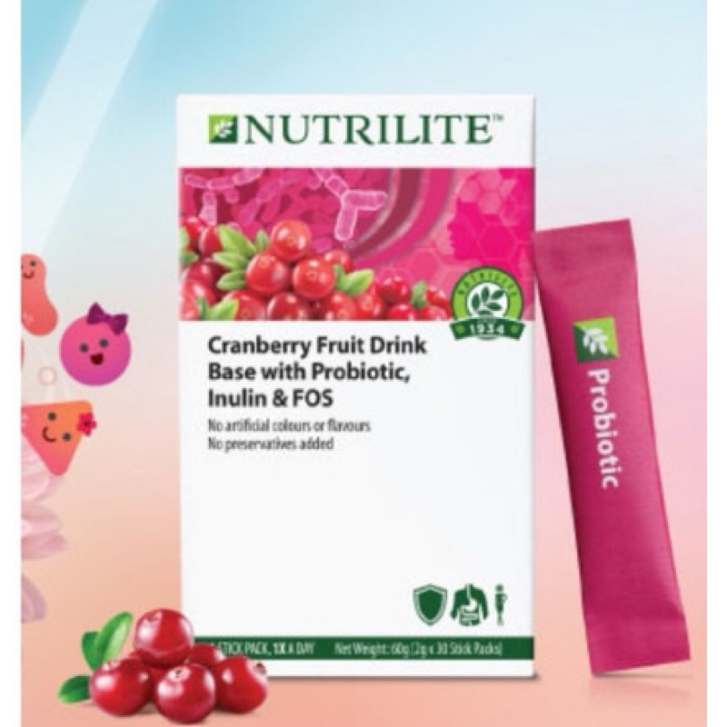 Amway Nutrilite Cranberry Fruit Drink Base with Probiotic, Inulin & FOS ...