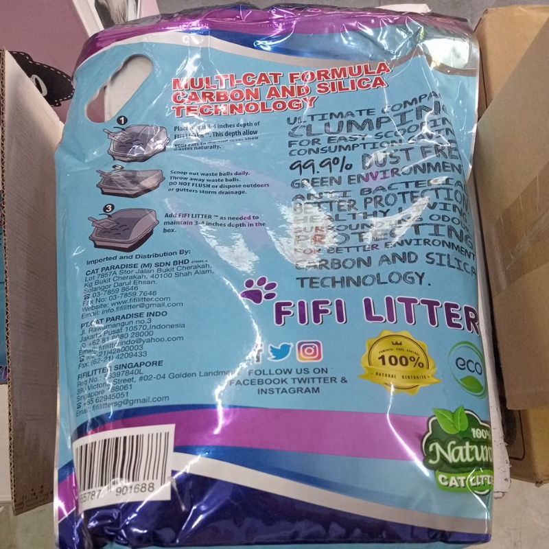 Fifi carbon & silica cat Litter 7kg(10L) | Shopee Malaysia