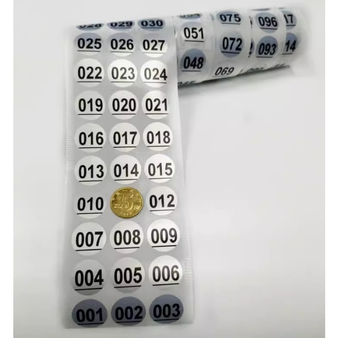 Silver Grey Round Sticker Serial Number Flow Numbering Labels 1 to 300 ...
