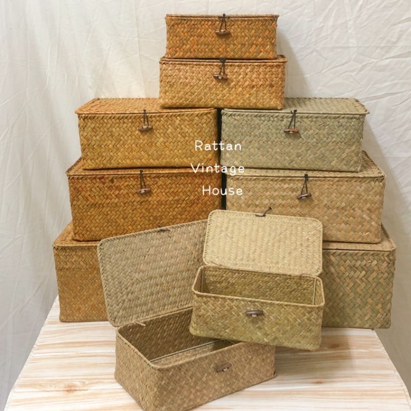 (Rattanvintage) 🔥 Mengkuang Storage Basket | Rattan Storage Basket ...