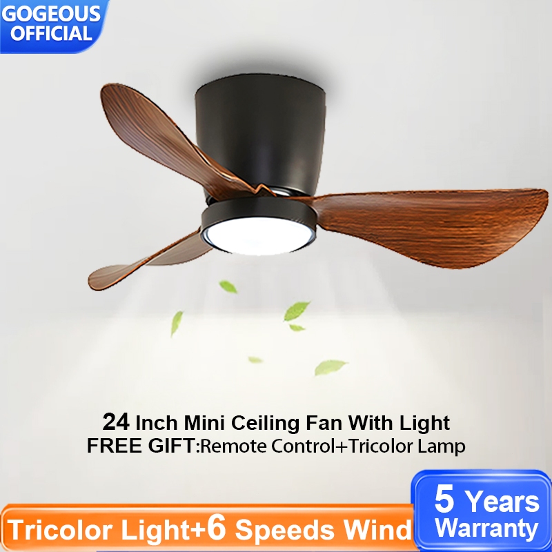 GOGEOUS 24 Inch Baby Fan Ceiling Mute DC Motor MIni Fan Light Ceiling 6 ...