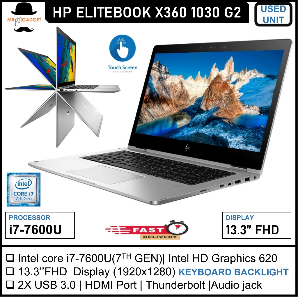 Hp Elitebook X360 1030 G2 Core i5/i7 -7th Gen 13.3" Fhd Touchscreen ...