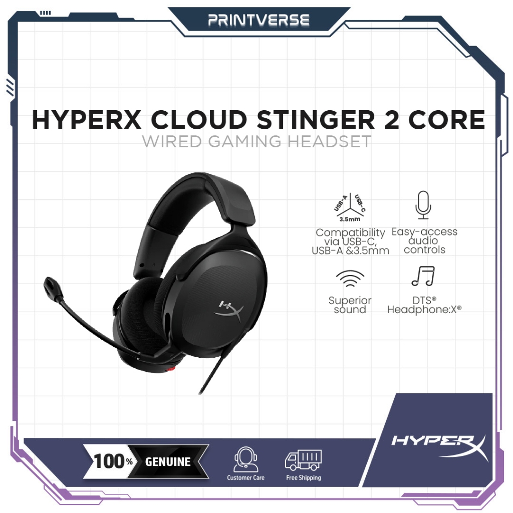 HyperX Cloud Stinger 2 Core Wired Gaming Headset (683L9AA) | Shopee Malaysia