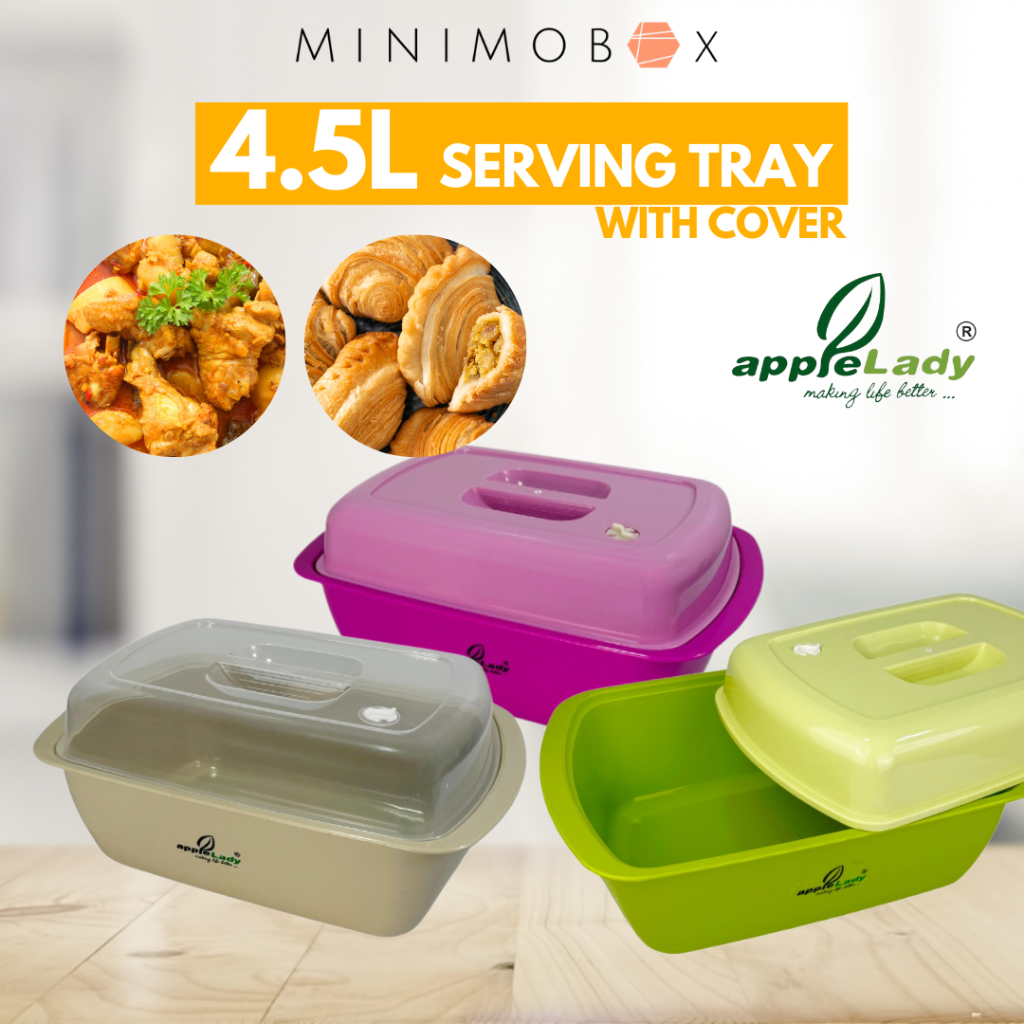 AppleLady Food Serving Tray With Cover 4.5L/ Food Serving Bowl /Tray ...