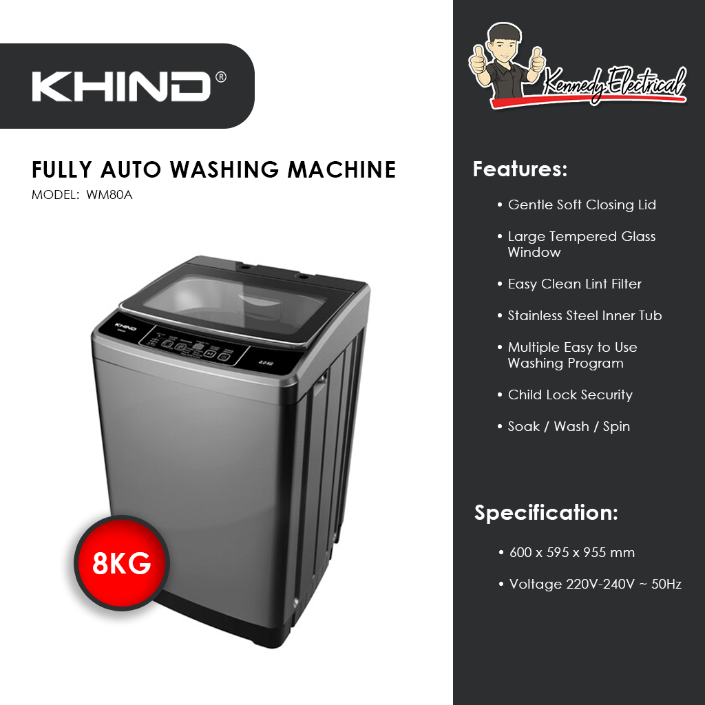 Khind 10kg Fully Auto Washing Machine WM100A | Shopee Malaysia