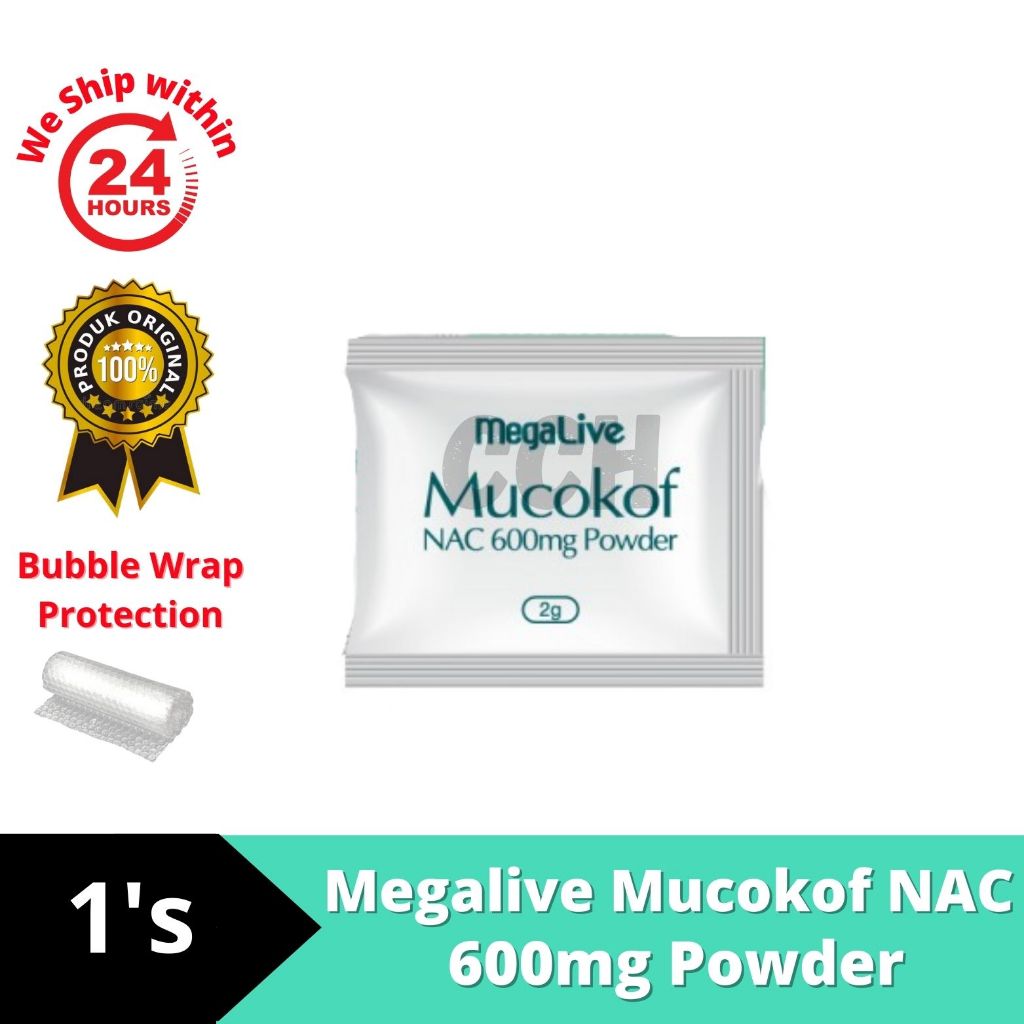 MegaLive Mucokof NAC 600mg Powder (1 sachet) | Shopee Malaysia