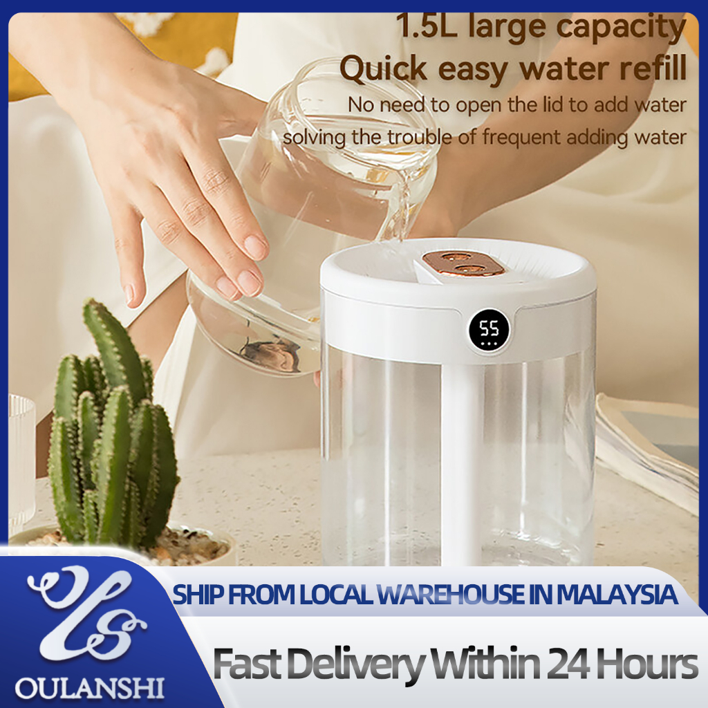 1.5L Large Dual Mist Nozzle Air Aroma Essential Oil Scent Room Yoga Use ...