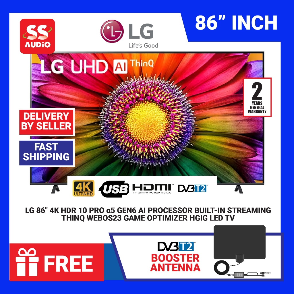 DELIVERY BY SELLER 】LG 86" 86UR8050PSB UR Series 4K Smart UHD TV with ...