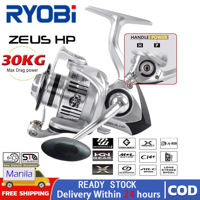 Ryobi Reel Spinning Full Metal Fishing Reel Mesin Pancing Max Drag30kg ...