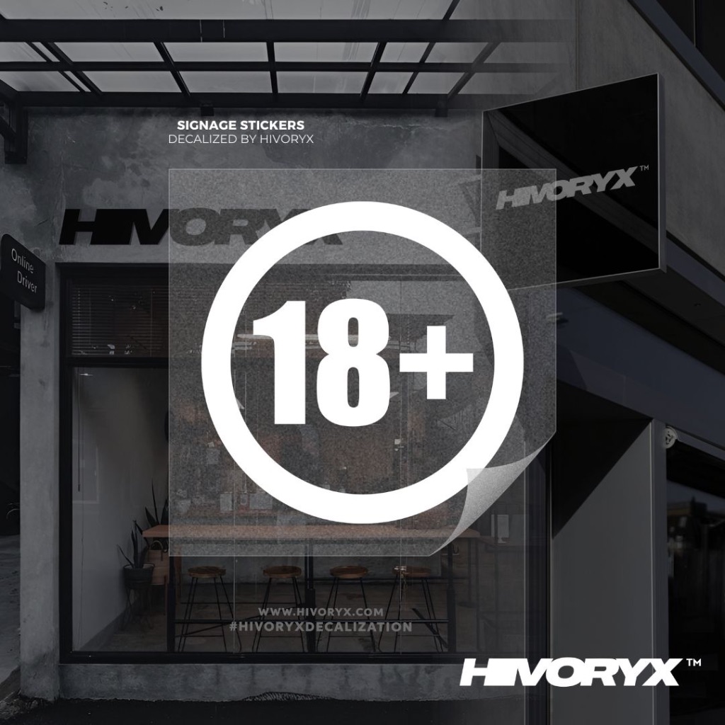 「18+ ADULT ONLY」COMMERCIAL SHOP BUSINESS SIGNAGE SERIES CAR DECAL ...