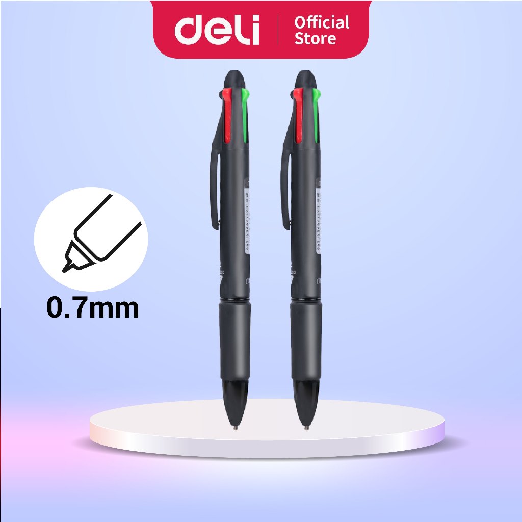 Deli 4-in-1 Multipen Color Ball Pen Gel Pen Ballpoint Multicolour ...