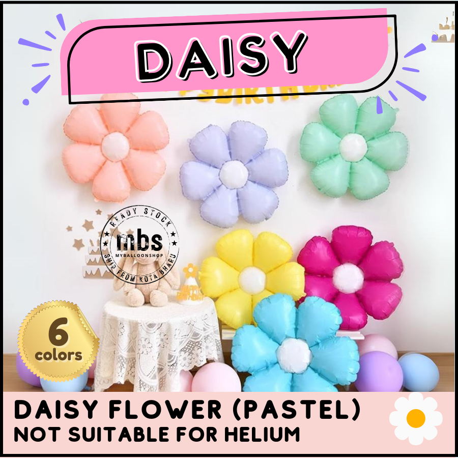PASTEL DAISY Color Flower Balloons Belon Bunga Belon Daisy | Shopee ...